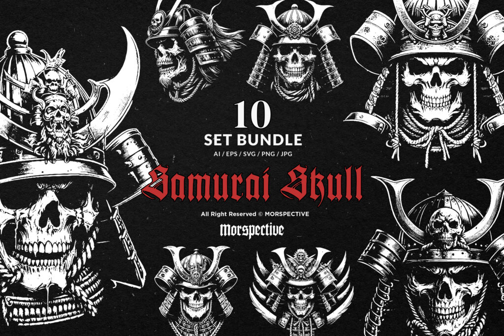 10 Bundle Dark Art Japan Samurai Skull – MORSPECTIVE